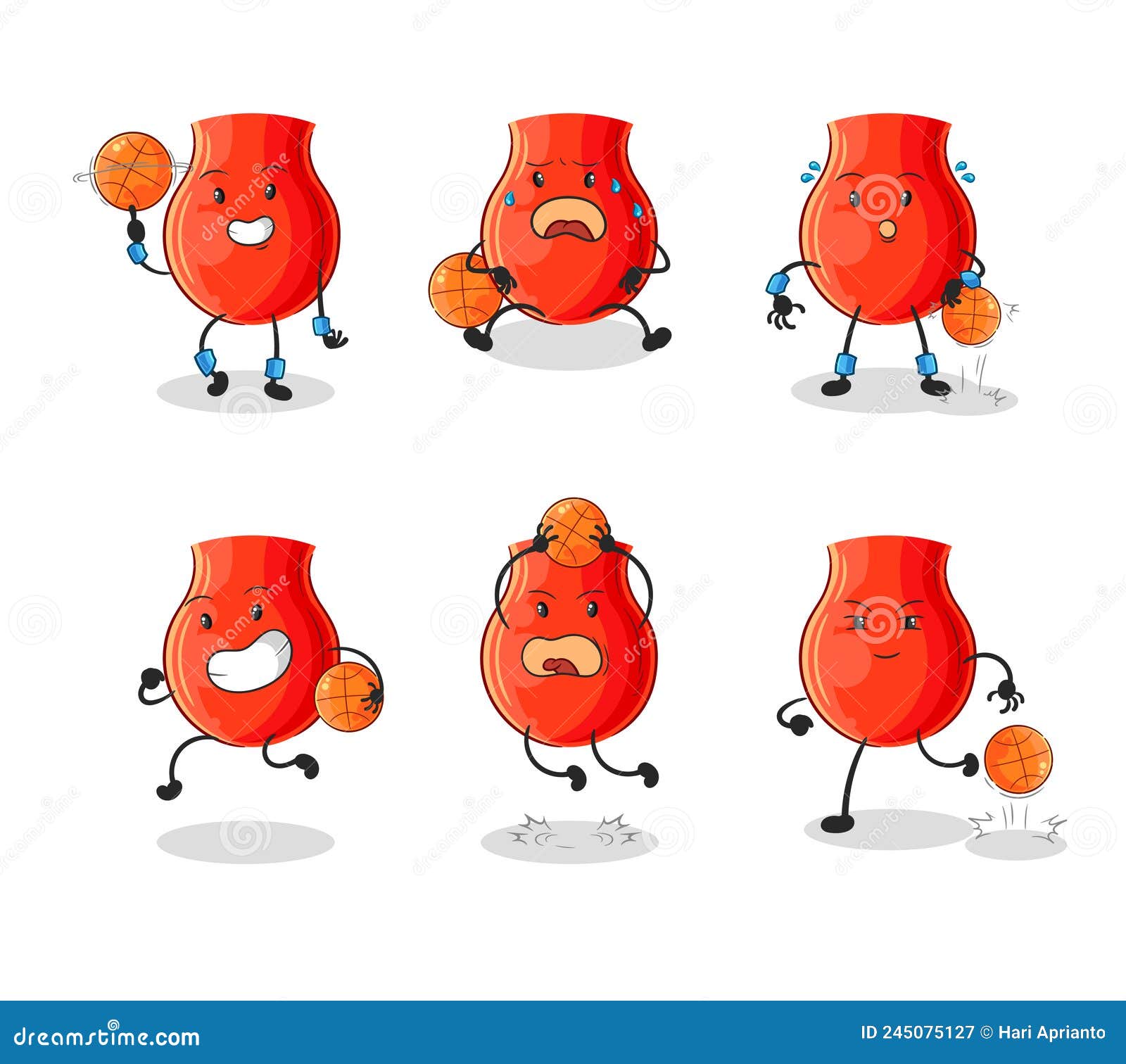 Uvula Basketball Player Group Character. Mascot Vector Stock Vector ...