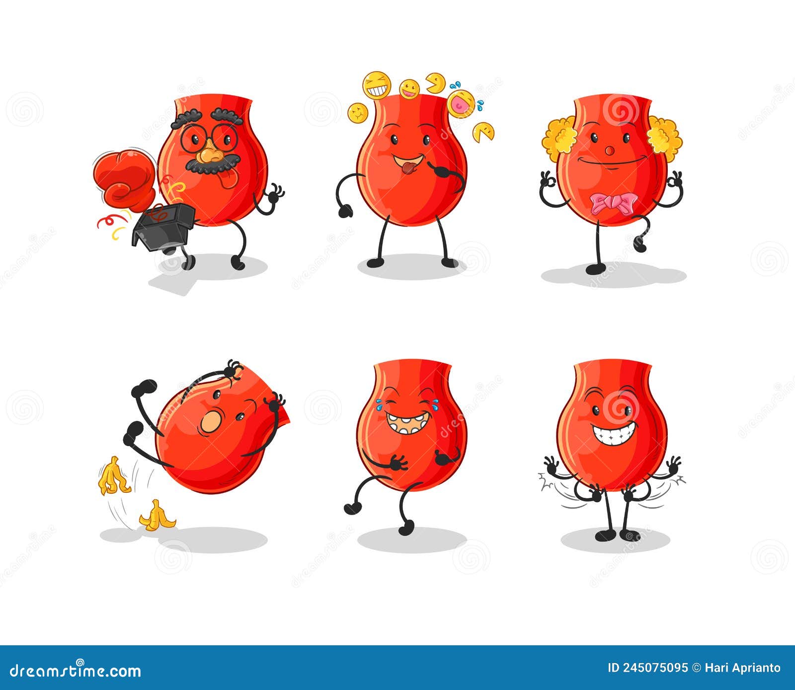 Uvula Comedy Set Character. Cartoon Mascot Vector Stock Vector ...
