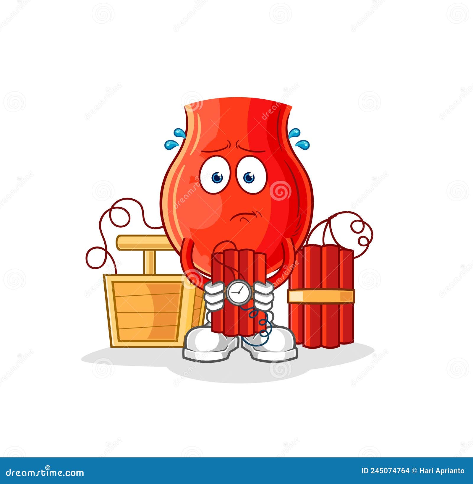 Uvula Holding Dynamite Character. Cartoon Mascot Vector Stock Vector ...
