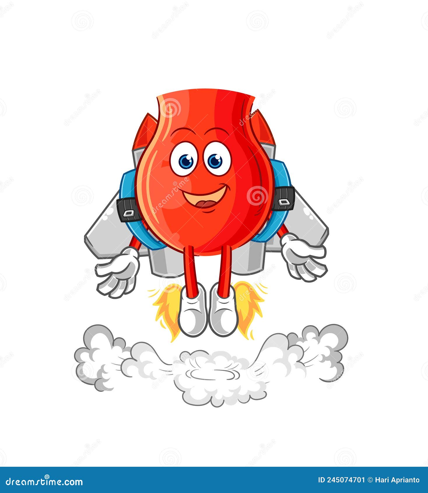 Uvula with Jetpack Mascot. Cartoon Vector Stock Vector - Illustration ...