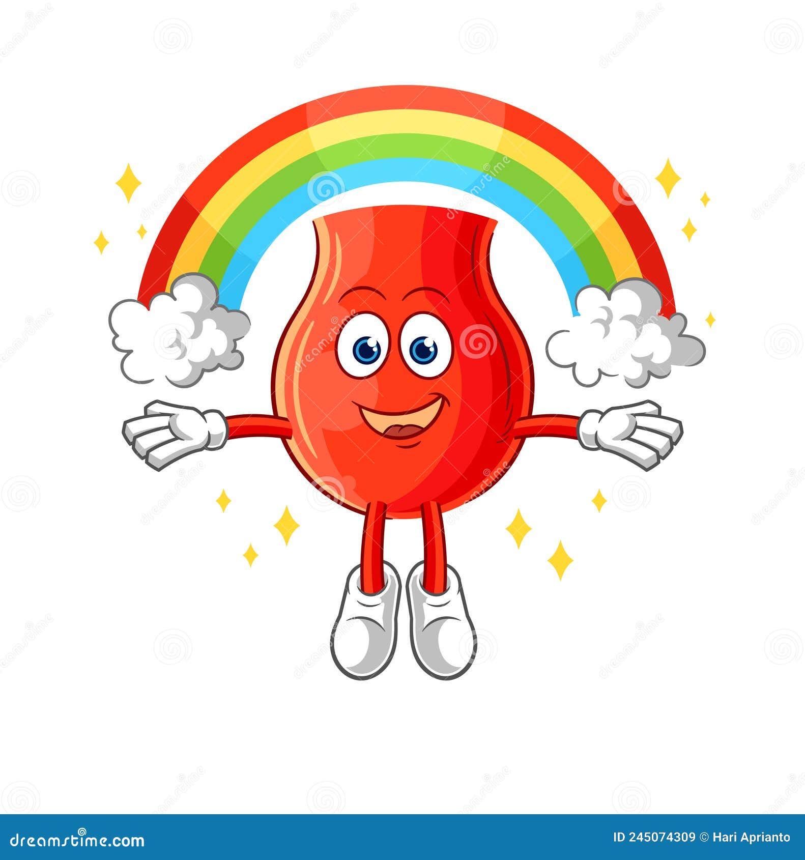 Uvula with a Rainbow. Cartoon Vector Stock Vector - Illustration of ...