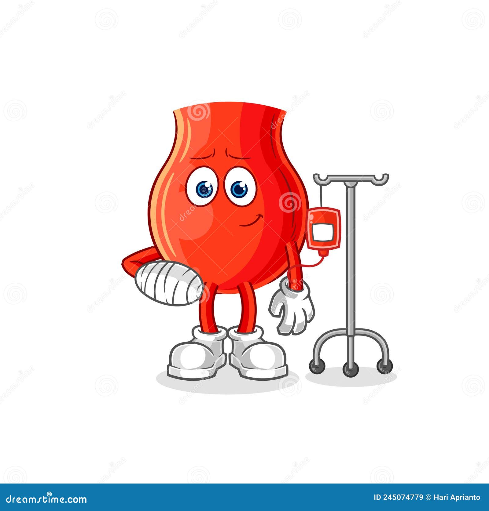 Uvula Sick in IV Illustration. Character Vector Stock Vector ...