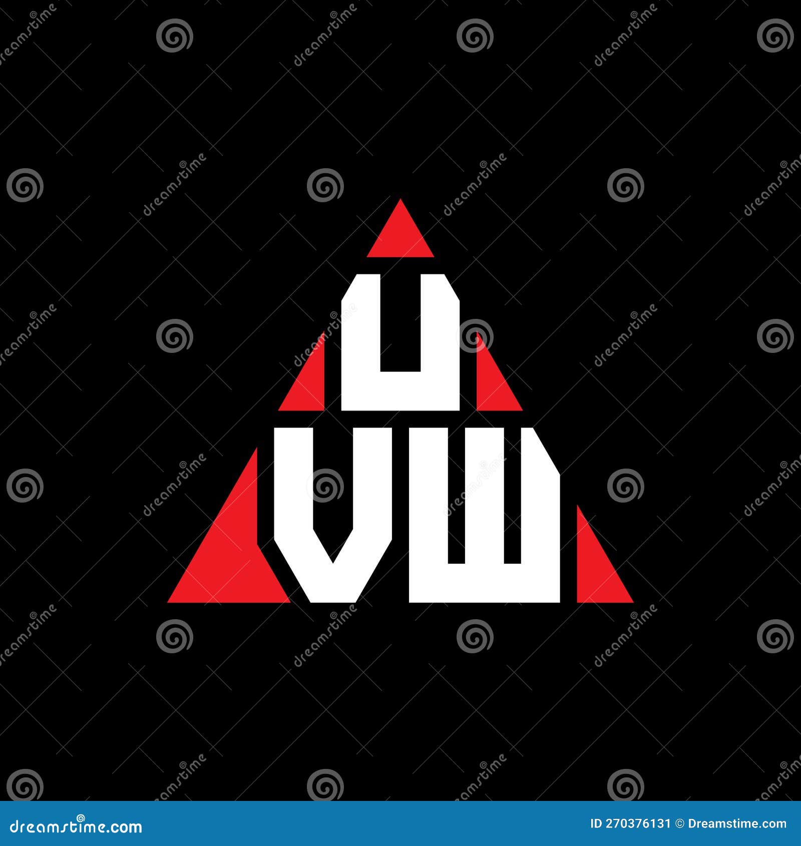 UVW Triangle Letter Logo Design with Triangle Shape. UVW Triangle Logo ...