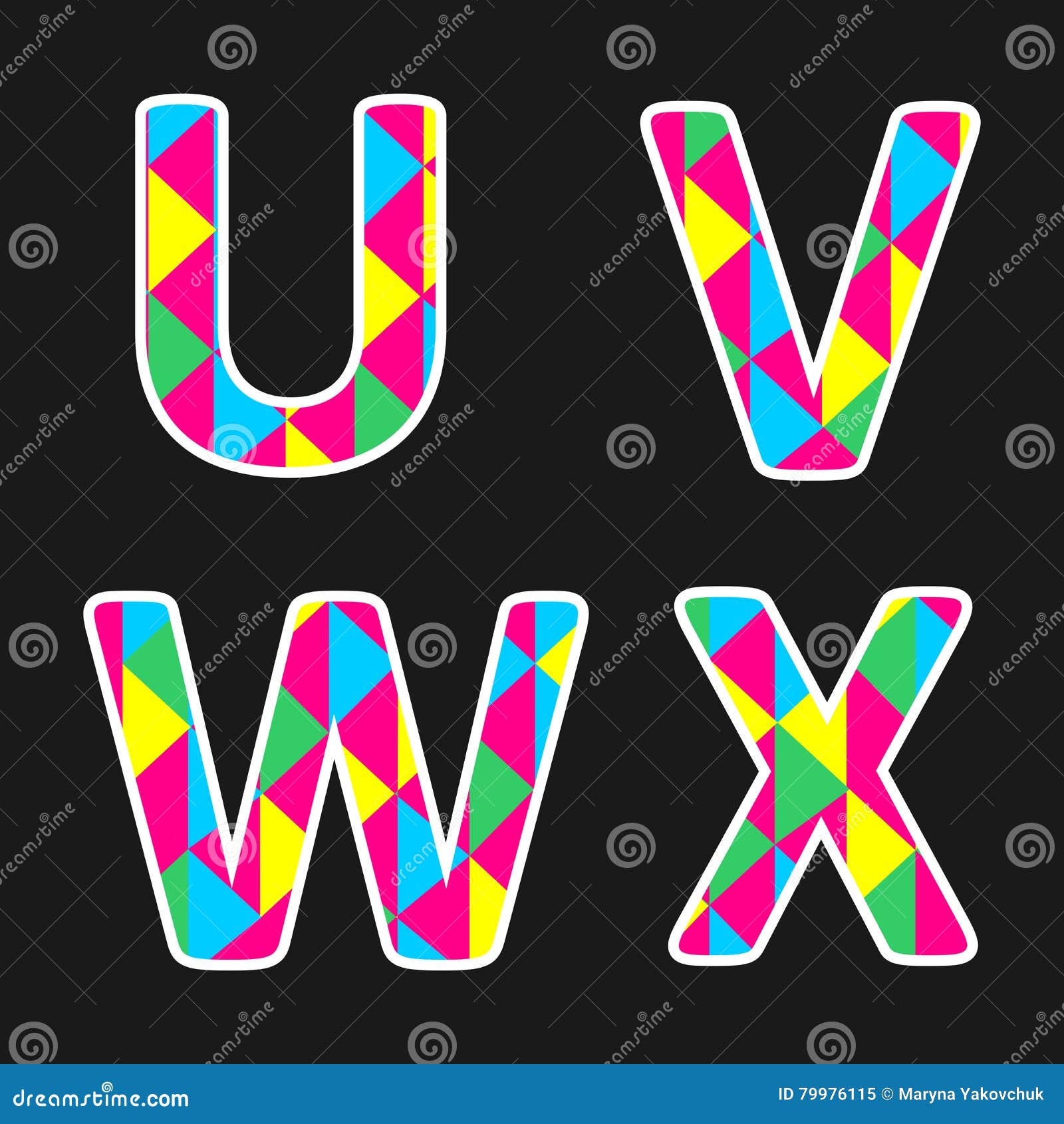 The UVWX letters stock vector. Illustration of design - 79976115