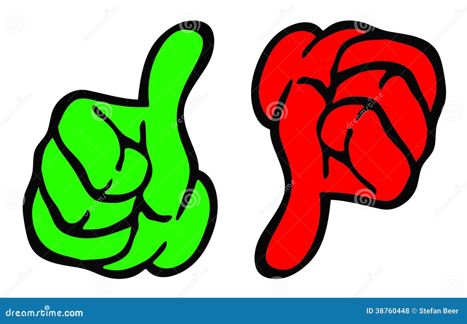 Uw Besluit; Duimen Omhoog Of Duimen Neer Stock Illustratie ...