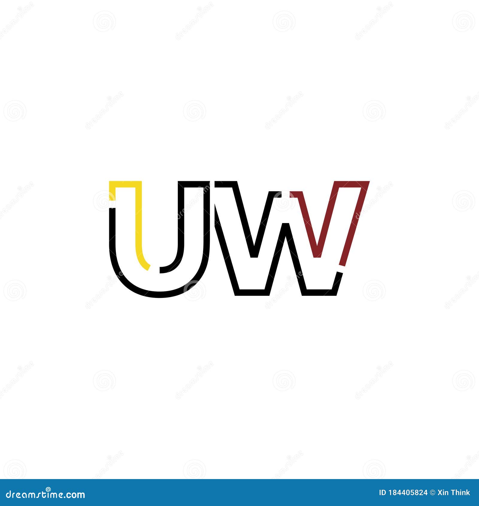 UW Letter Logo Icon Design Template Elements Stock Vector ...