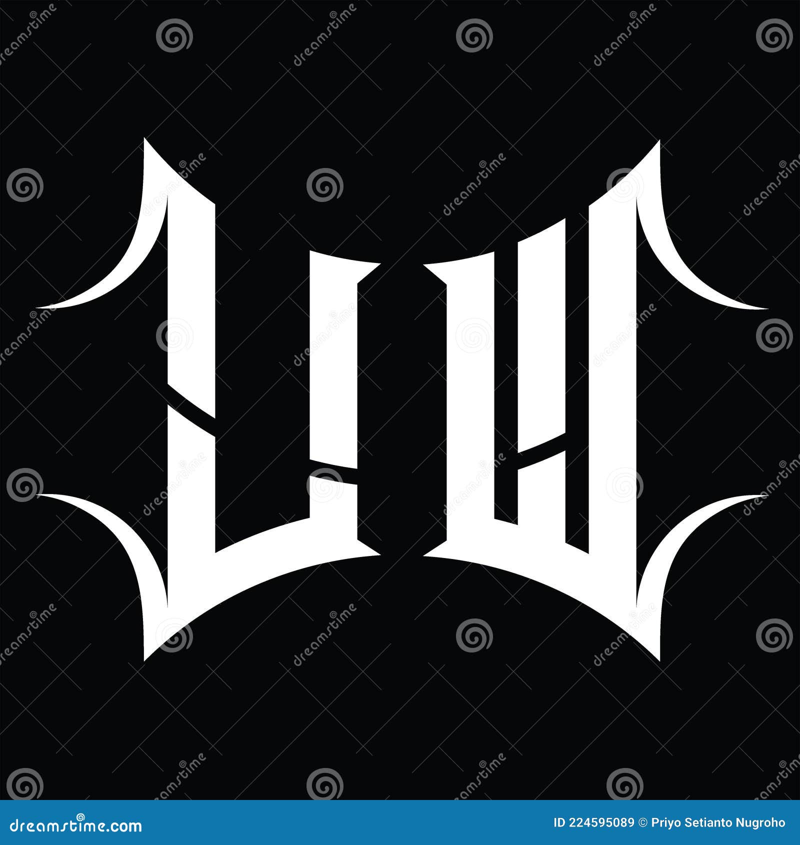 UW Logo Monogram with Abstract Shape Design Template Stock Vector ...