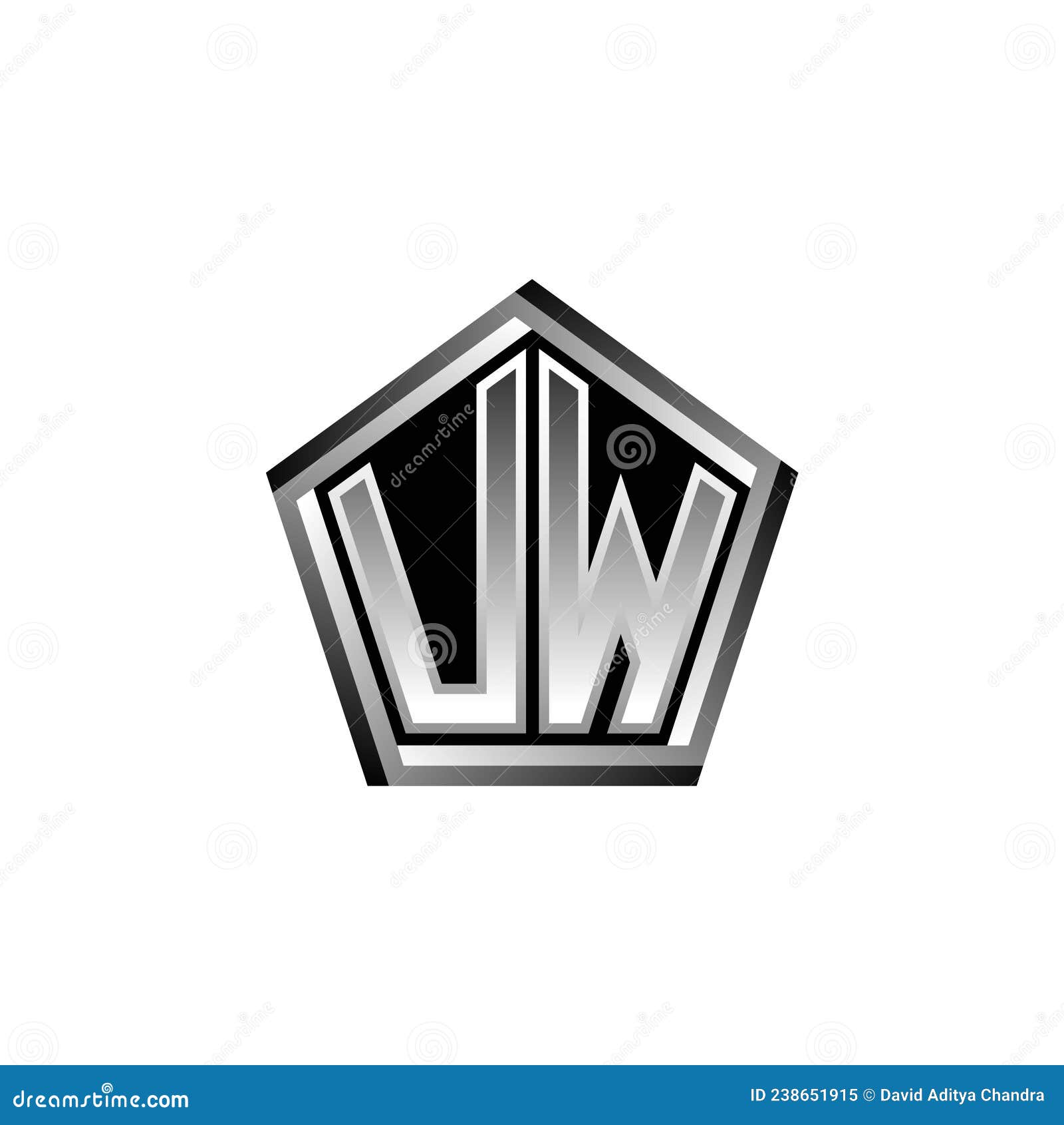 UW Logo Monogram Silver Geometric Modern Design Stock Vector ...