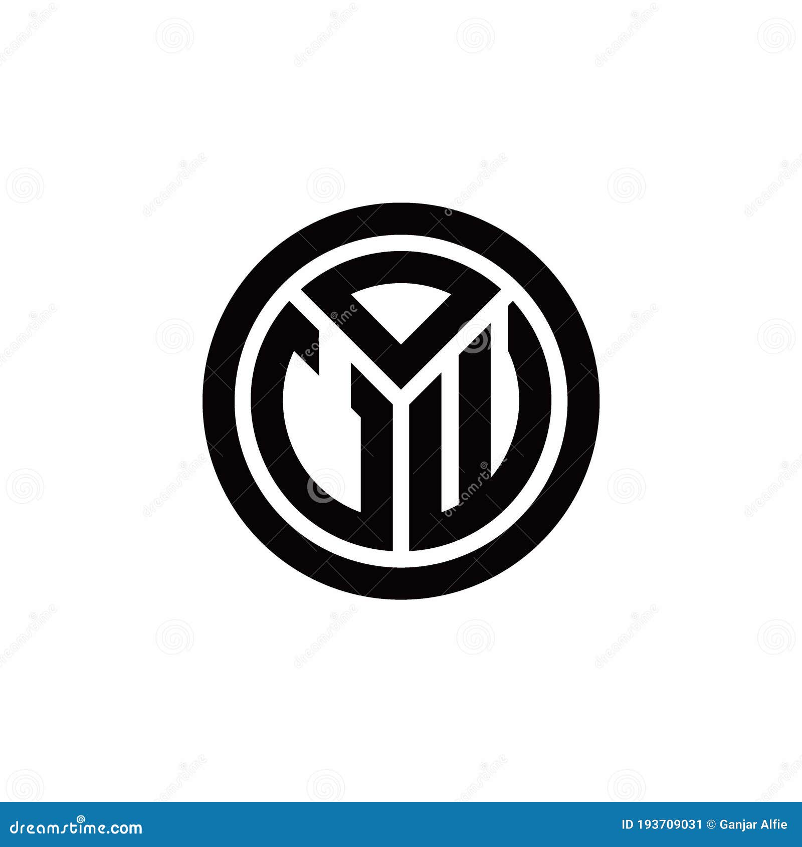 UW Monogram Logo with Circle Outline Design Template Stock Vector ...