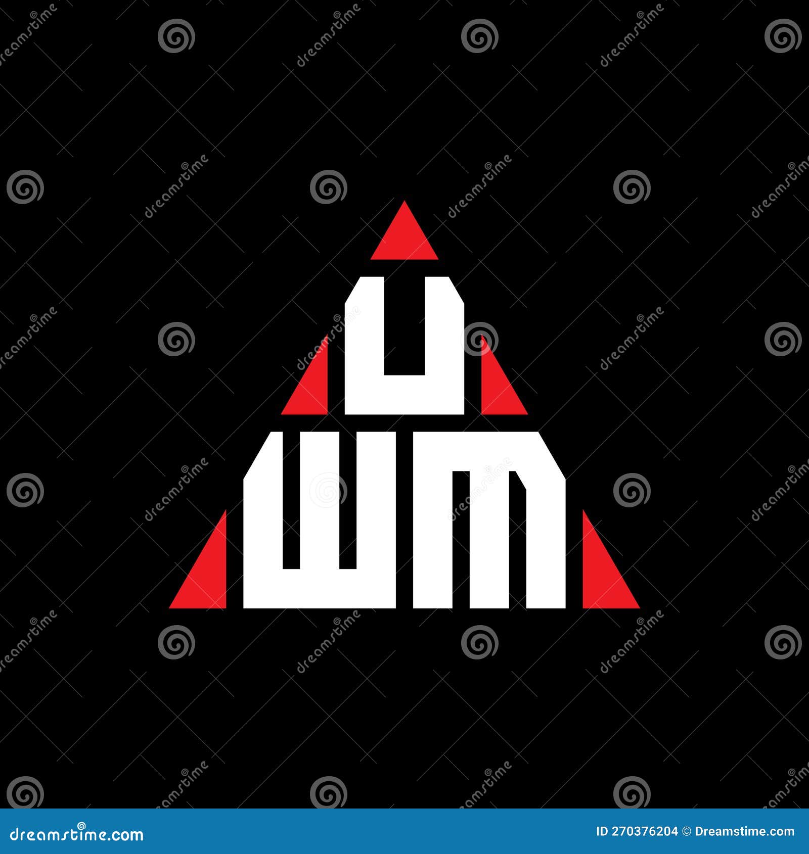 UWM Triangle Letter Logo Design with Triangle Shape. UWM Triangle Logo ...