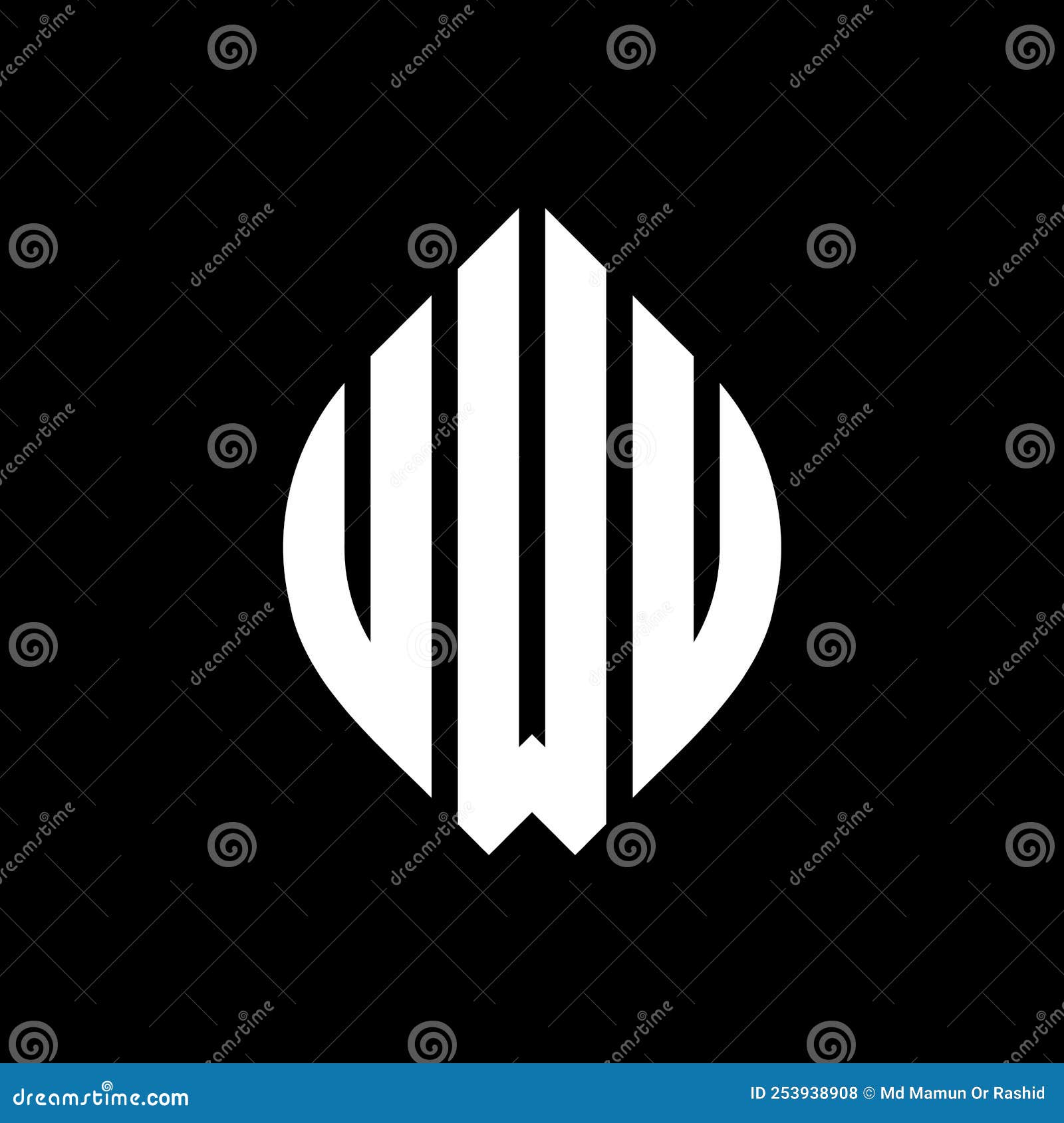Uwu Circle Letter Logo Design With Circle And Ellipse Shape Uwu Ellipse Letters With