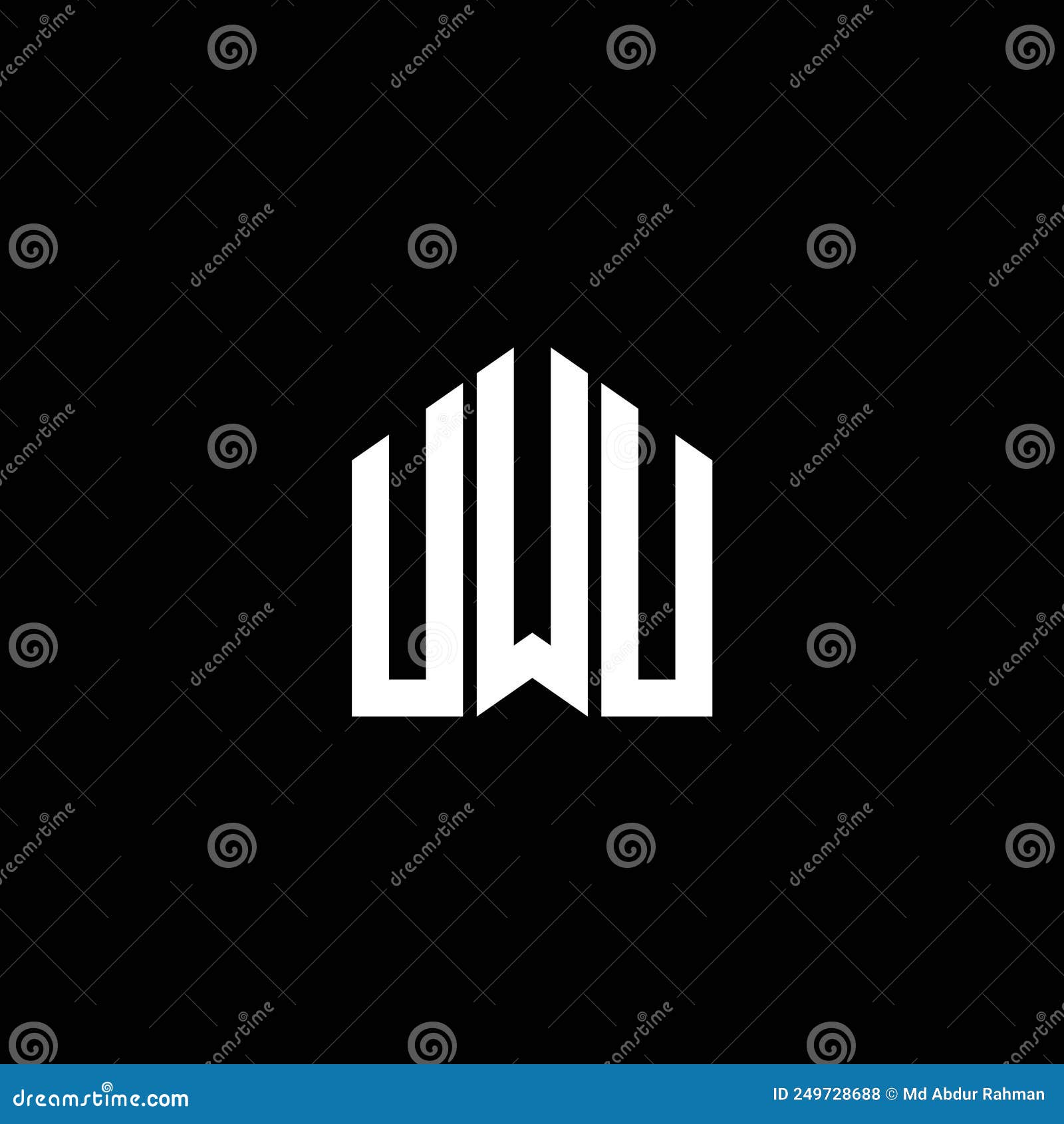UWU Letter Logo Design On BLACK Background. UWU Creative Initials ...