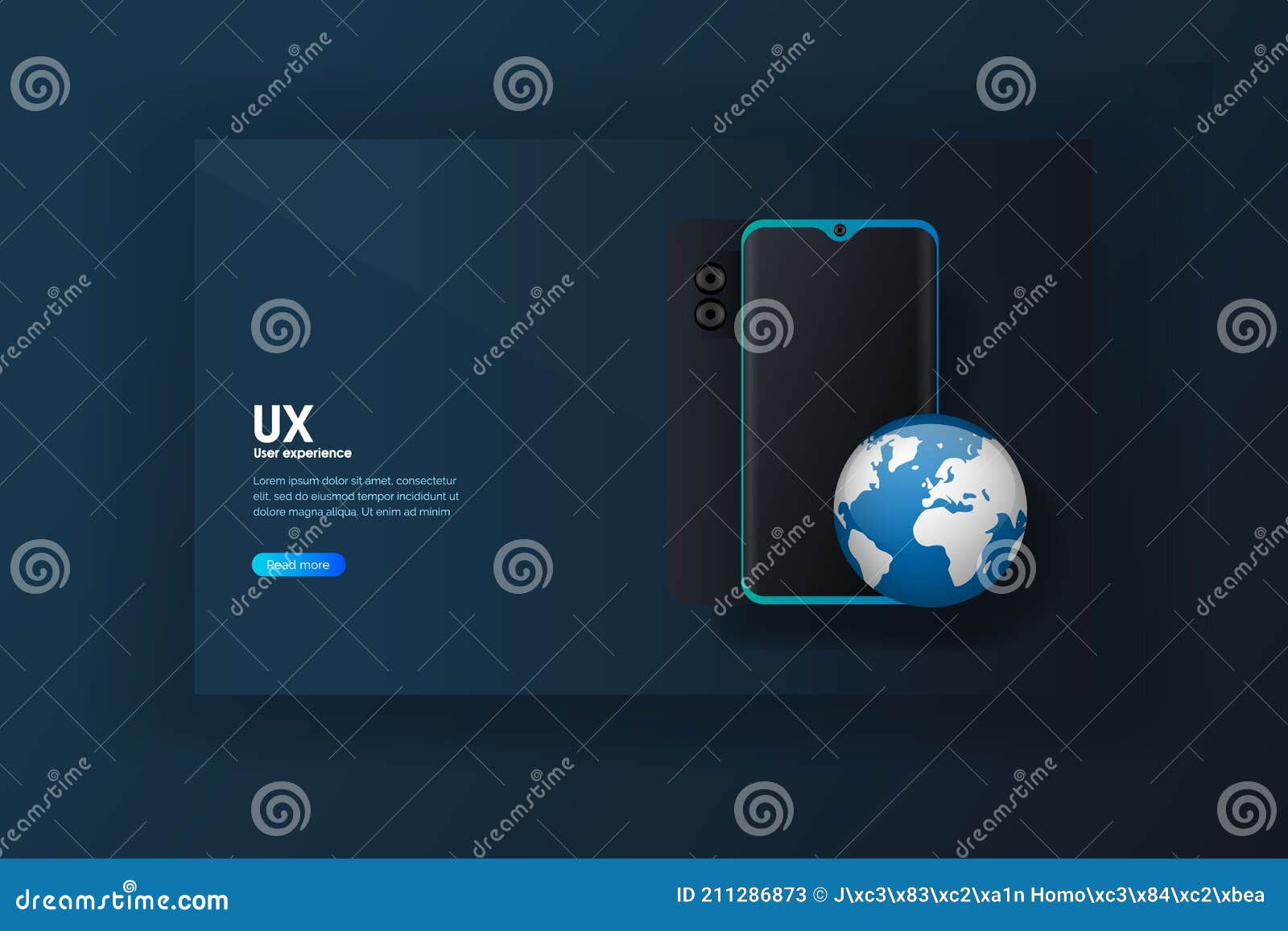 UX Banner - User Experience Banner Concept.Vector Illustration Stock ...
