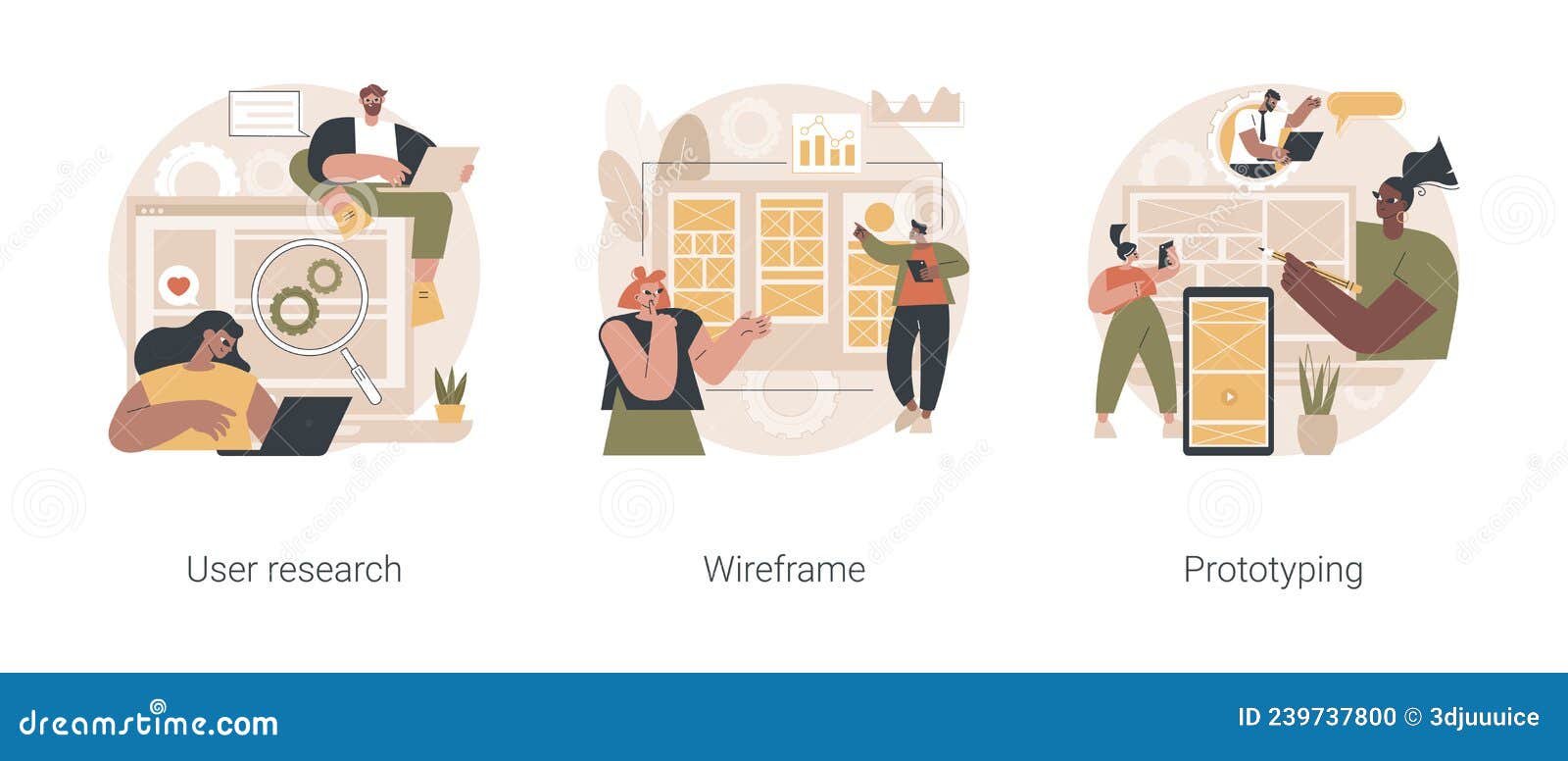 UX Design Abstract Concept Vector Illustrations. Stock Vector ...