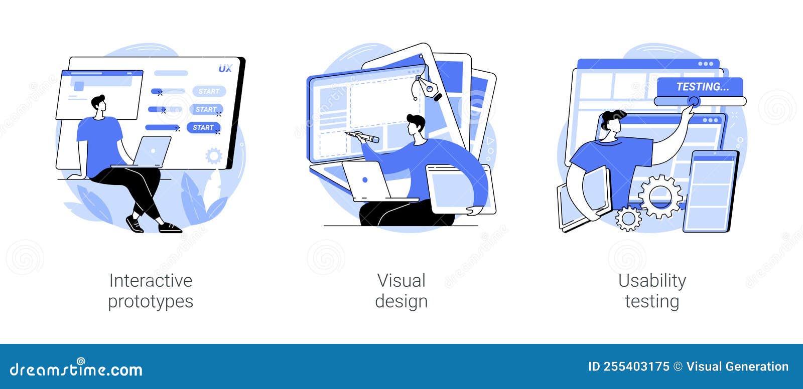 UX Design Isolated Cartoon Vector Illustrations Se Stock Vector ...