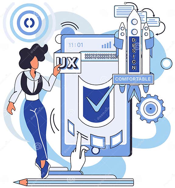 UX Design Metaphor. UX, Navigator Guiding Users through User Interface Designing Software ...