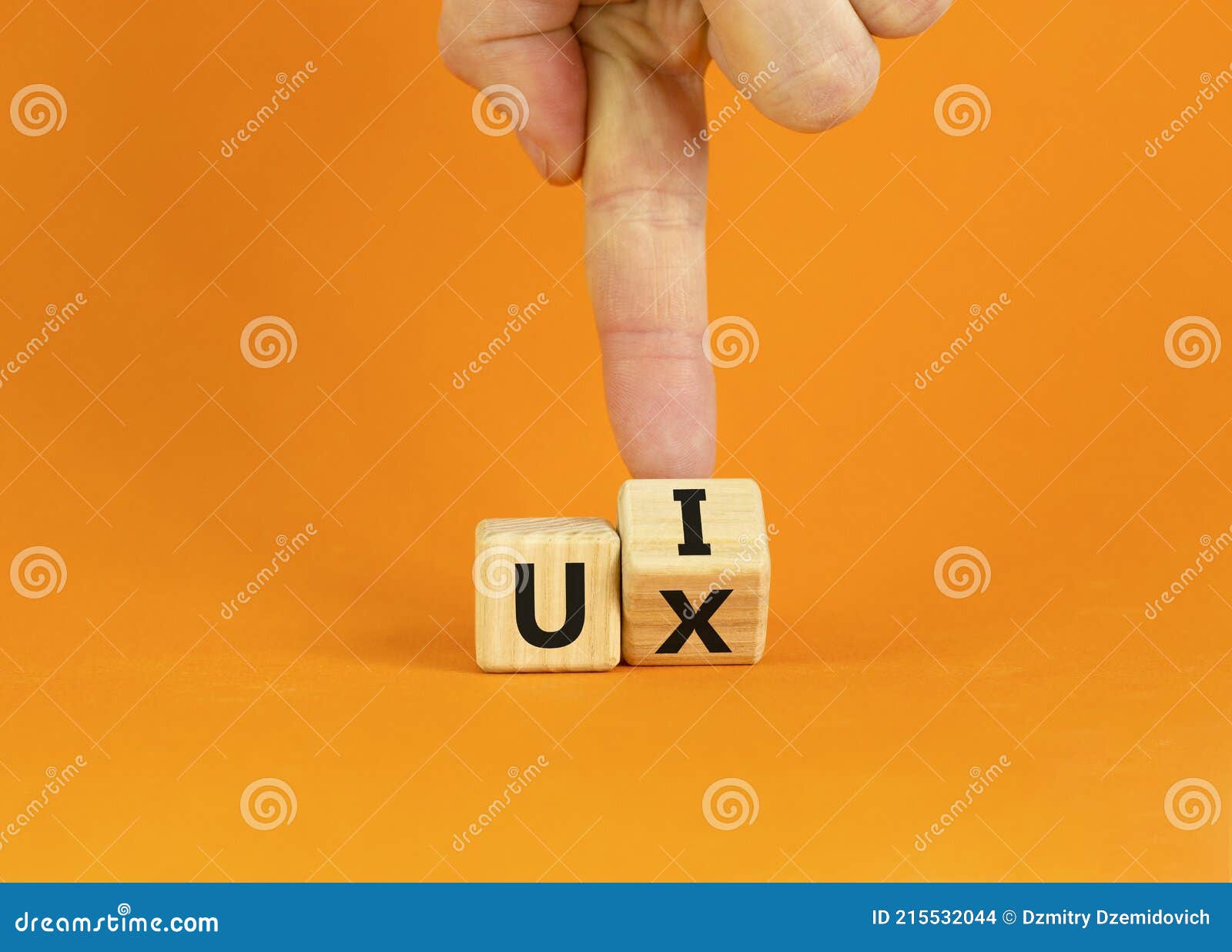 UX Design or UI Design. Businessman Turns a Cube and Changes Words `UX ...