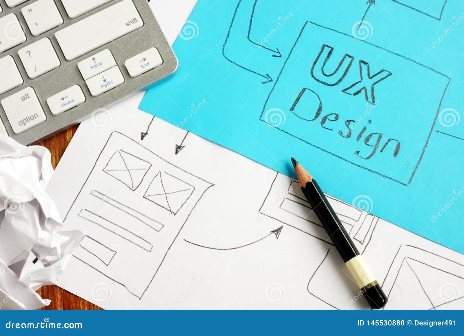 UX Design and Web Site Concept Written on the Page. Stock Photo - Image ...