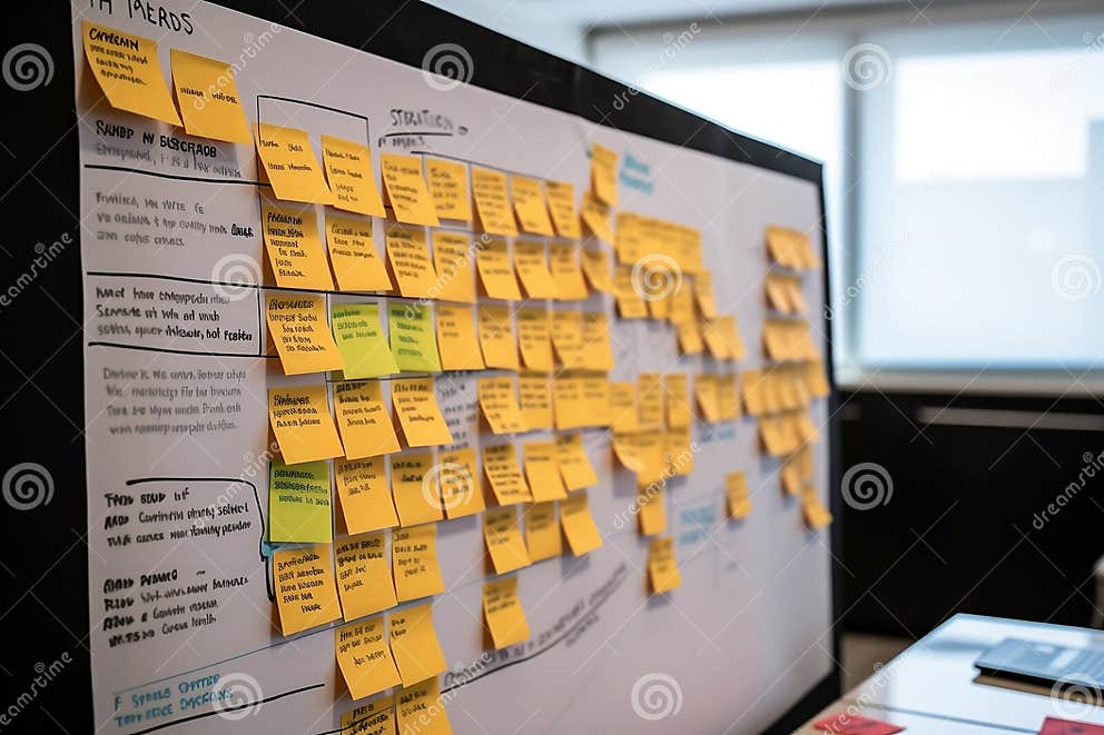 UX Design Workshop Board with Sticky Notes Stock Illustration ...