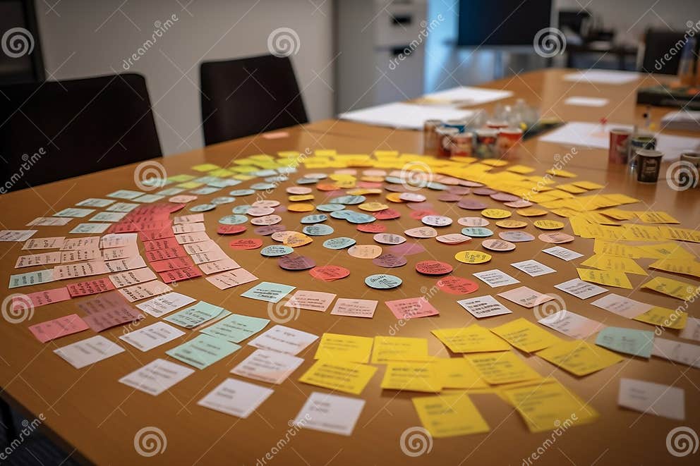 UX Design Workshop Board with Sticky Notes Stock Illustration ...