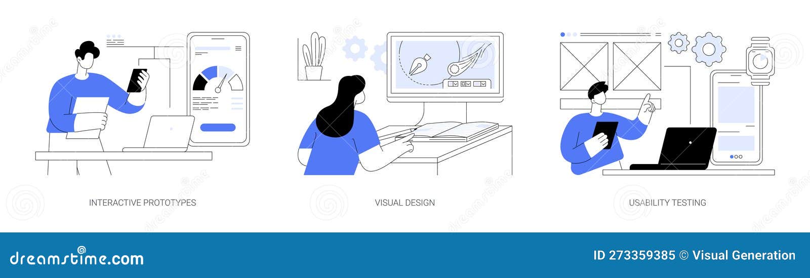 Interactive Prototypes Isolated Cartoon Vector Illustrations ...