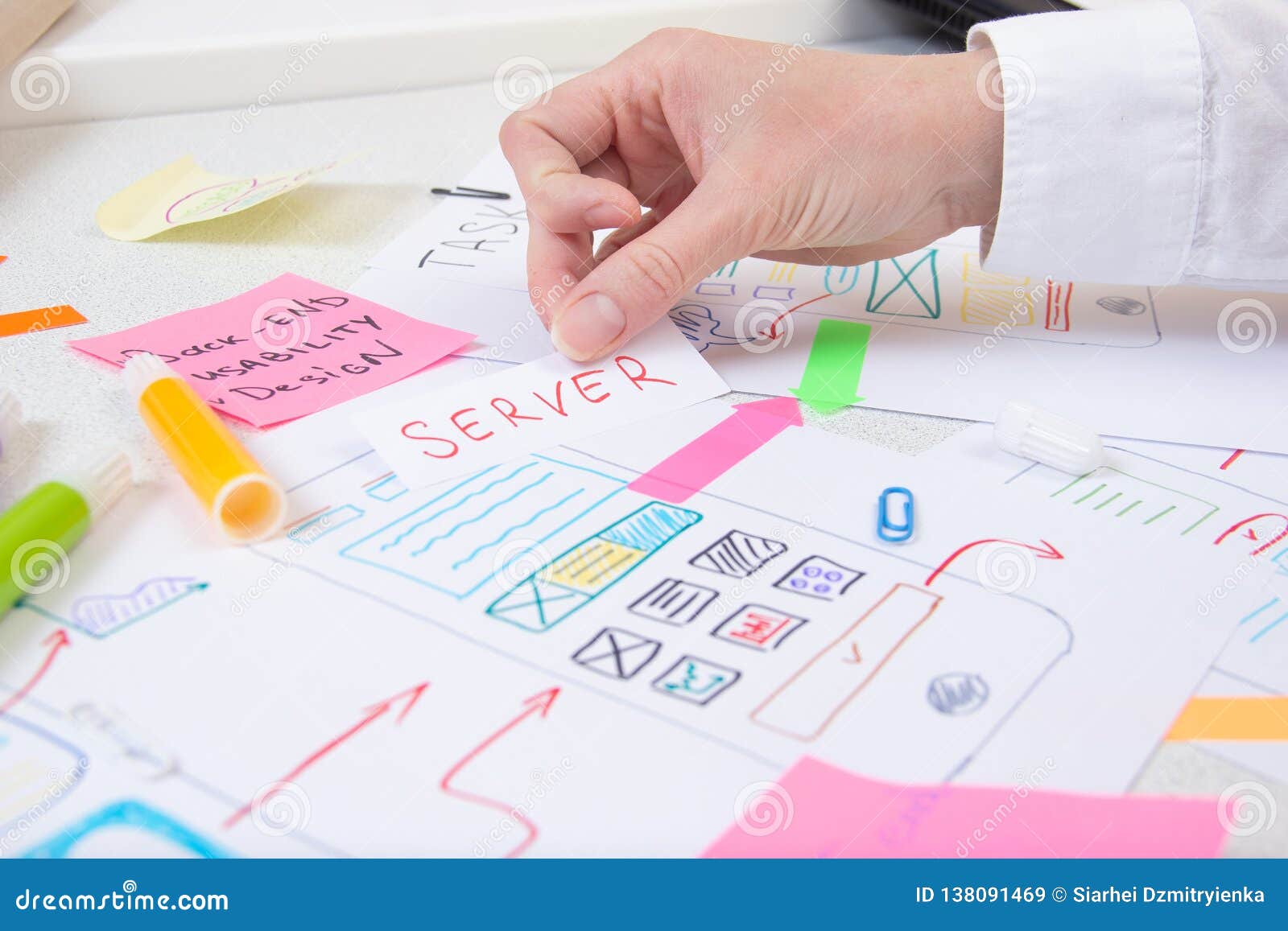 Ux Designer Working in Office Stock Image - Image of phone, website ...