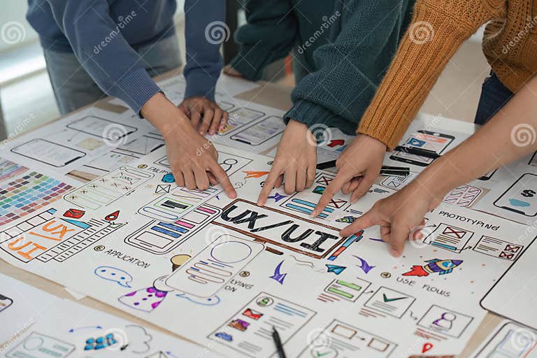 UX Developer and UI Designer Brainstorming about App Interface ...