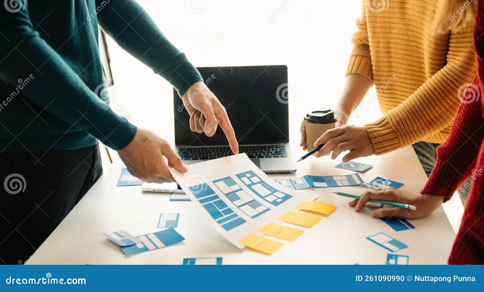 UX Developer and Ui Designer Brainstorming about Mobile App Interface ...