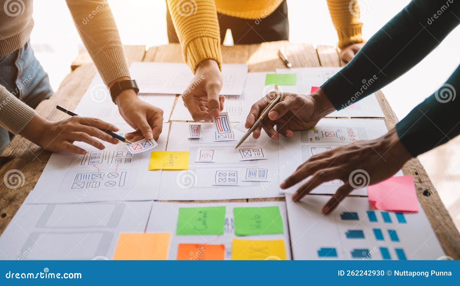 UX Developer and Ui Designer Brainstorming about Mobile App Interface ...