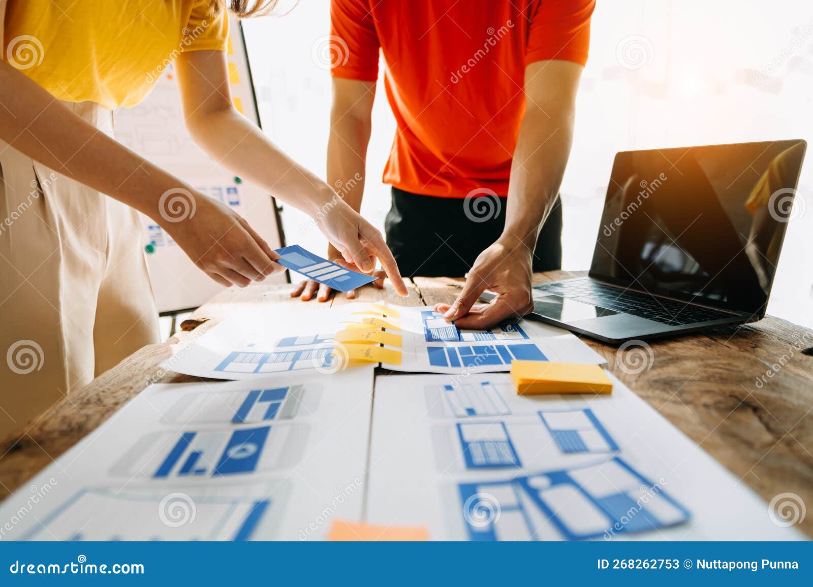 UX Developer and Ui Designer Brainstorming about Mobile App Interface ...