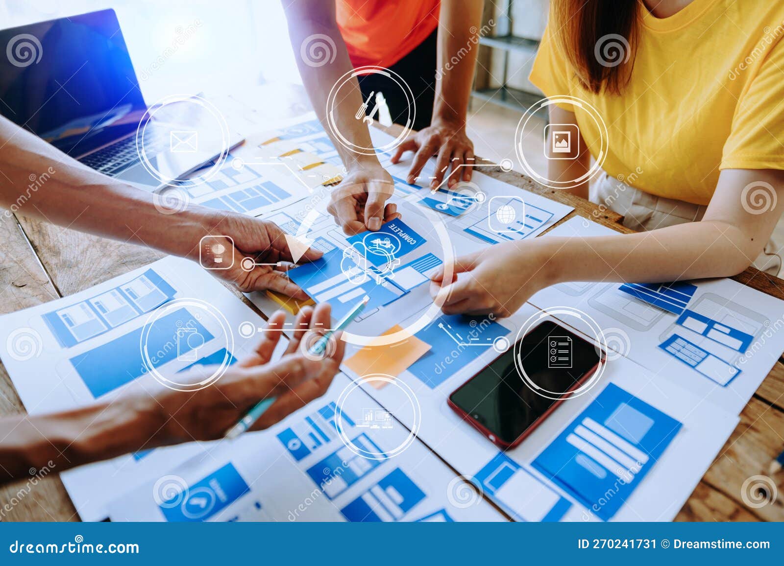 UX Developer and Ui Designer Brainstorming about Mobile App Interface ...