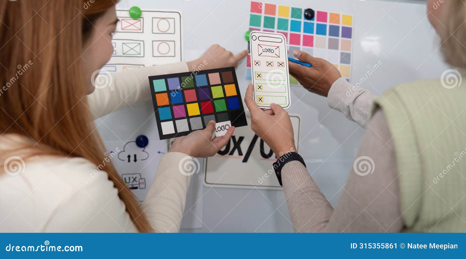 Ux Developer and Ui Designer Presenting Mobile App Interface Design on ...