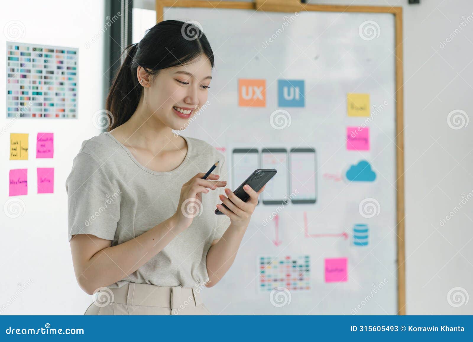 Ux Graphic Designer Designing Mobile Screens Application. User ...