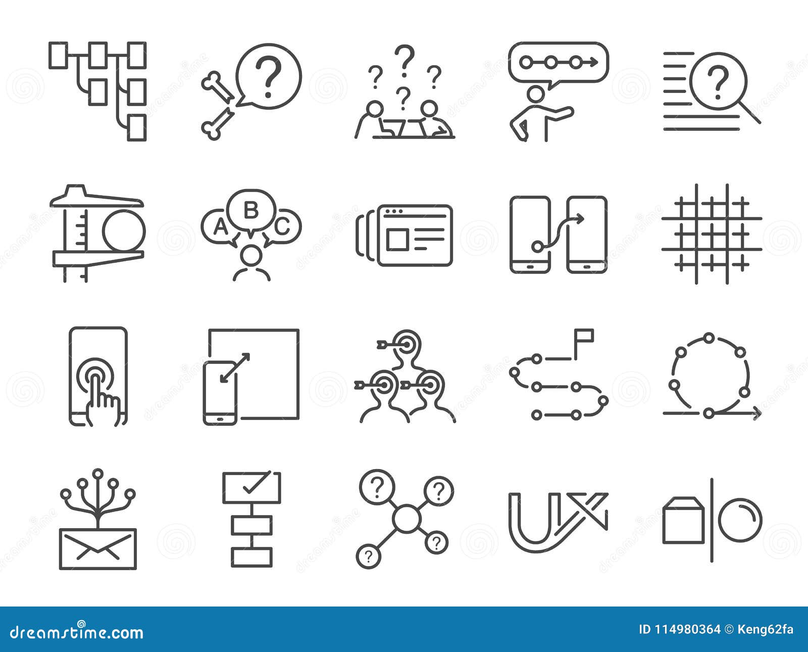 UX Icon Set. Included The Icons As User Experience, Flow, Prototype ...