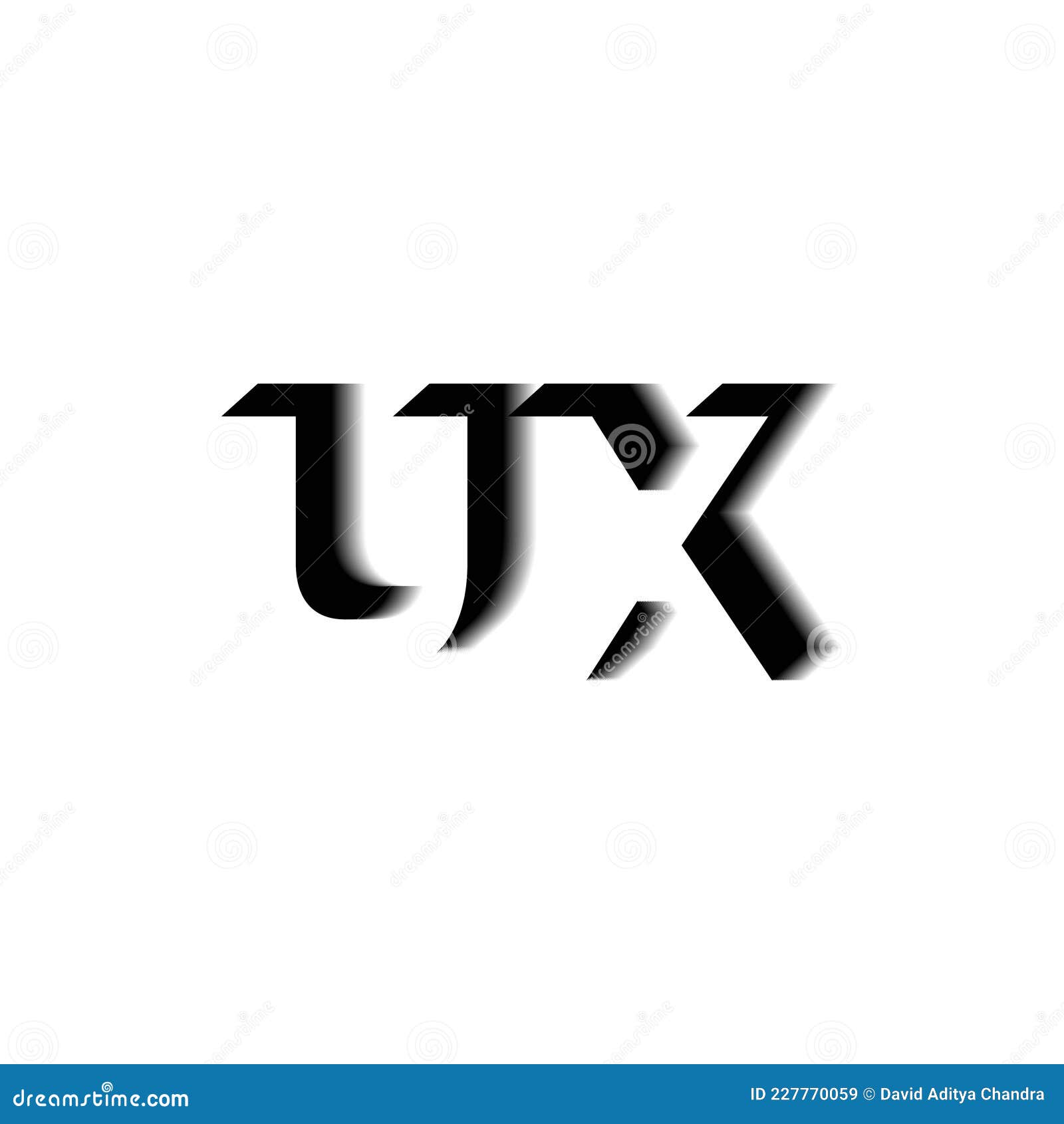 UX Monogram Shadow Shape Style Stock Vector - Illustration of monogram ...