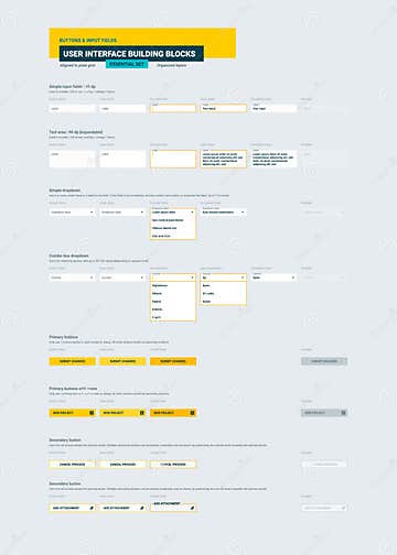 UX UI Design Elements | Buttons & Input Fields Stock Vector ...