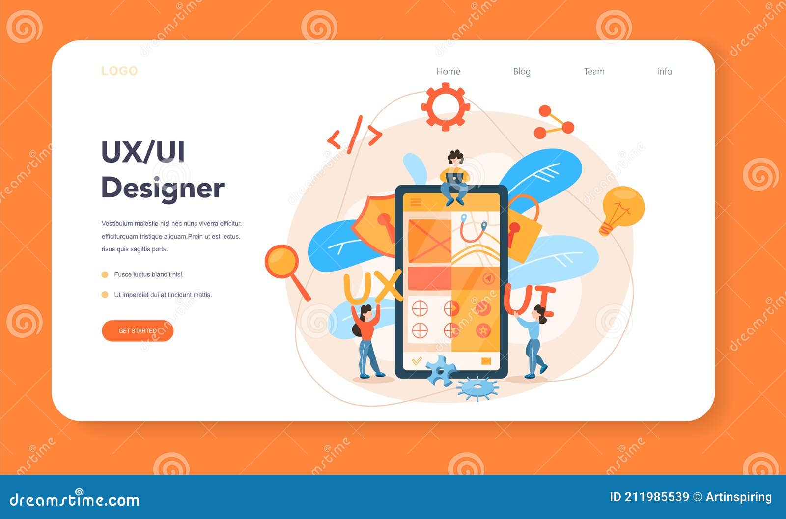 UX UI Designer Web Banner or Landing Page. App Interface Improvement ...