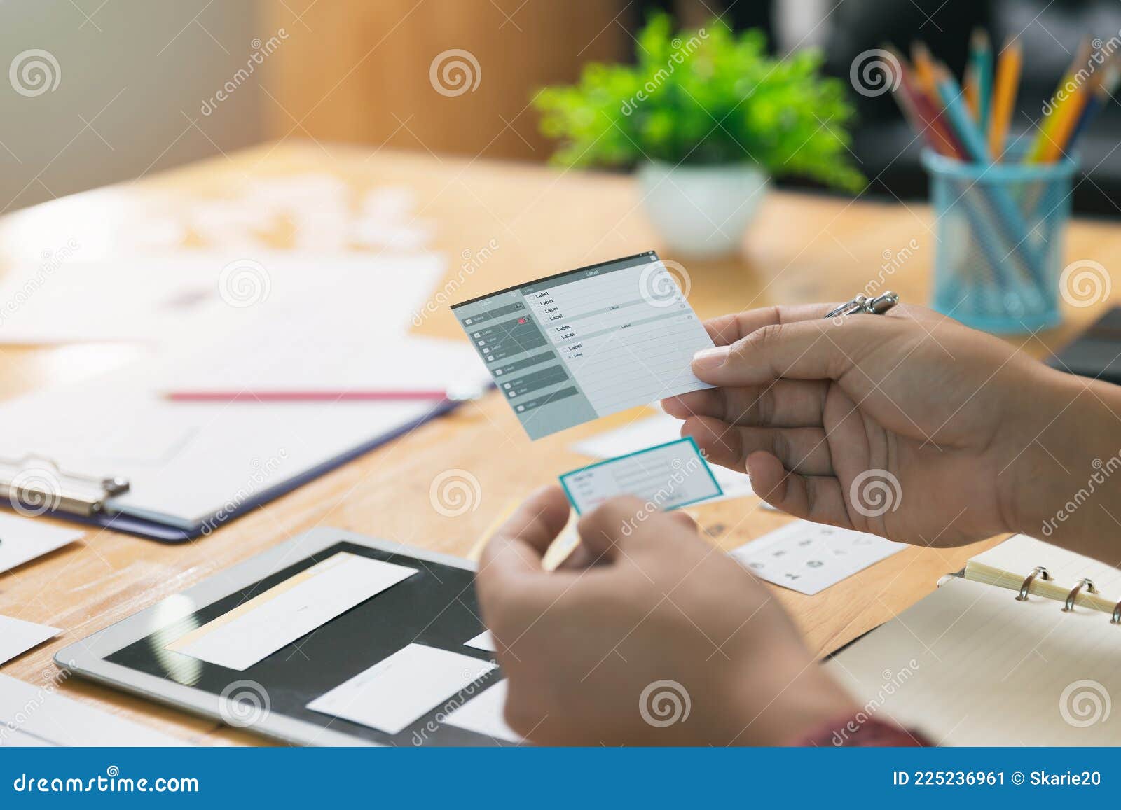 UX or UI Designers Designing on Digital Tablet and Smartphone ...