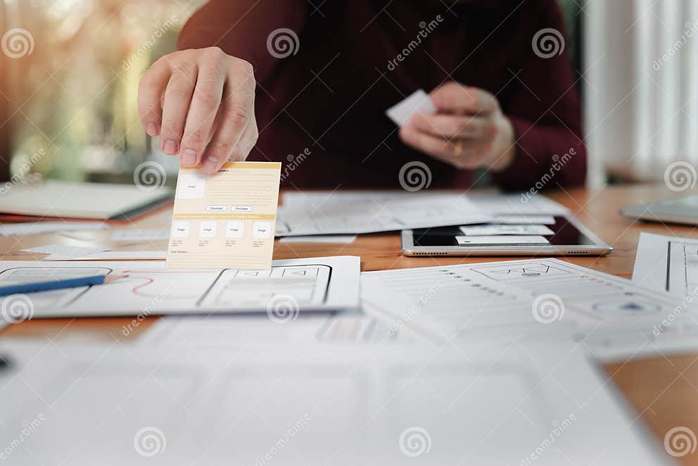 UX or UI Designers Designing on Digital Tablet and Smartphone ...