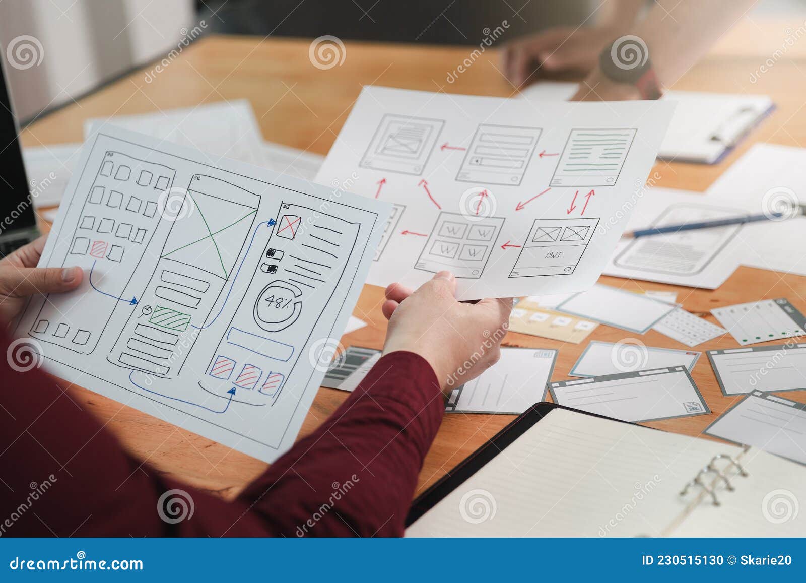 UX or UI Designers Designing on Digital Tablet and Smartphone ...