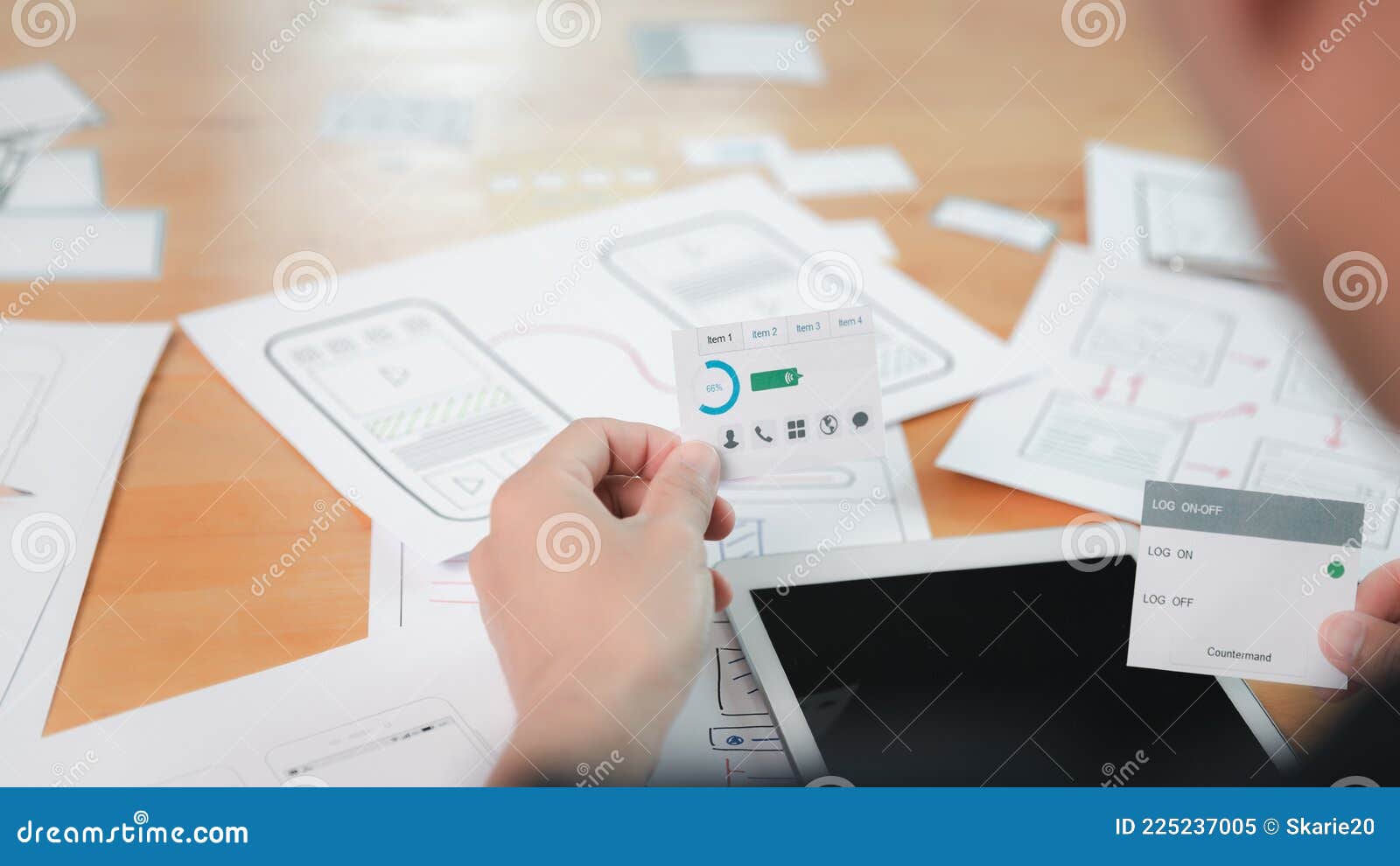 UX or UI Designers Designing on Digital Tablet and Smartphone ...