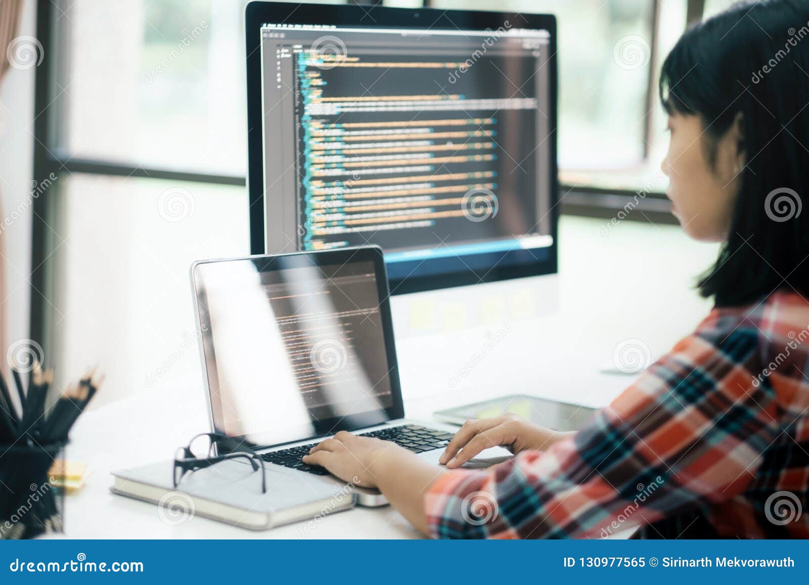 UX UI and Programming Development Technology. Stock Image - Image of ...