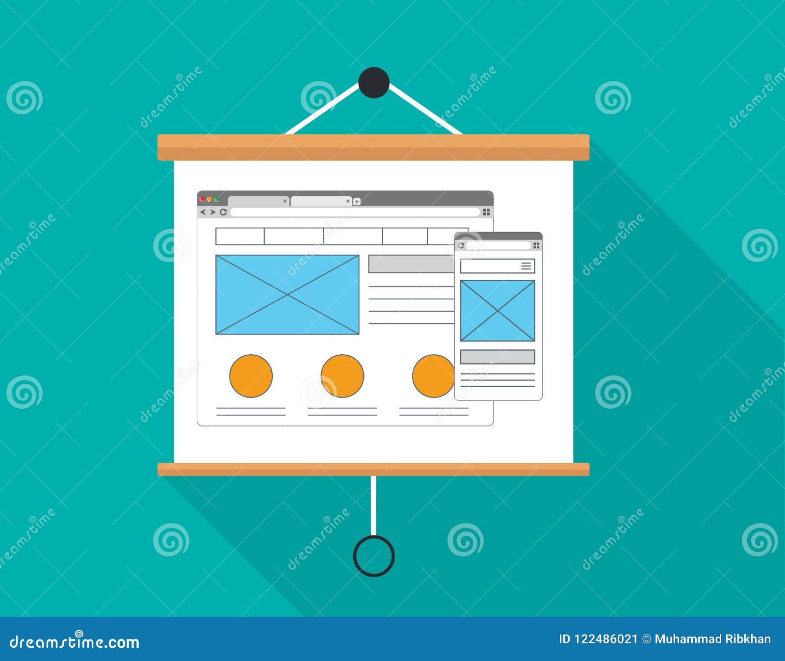 Ux User Experience Presentation Board Design Stock Illustration ...