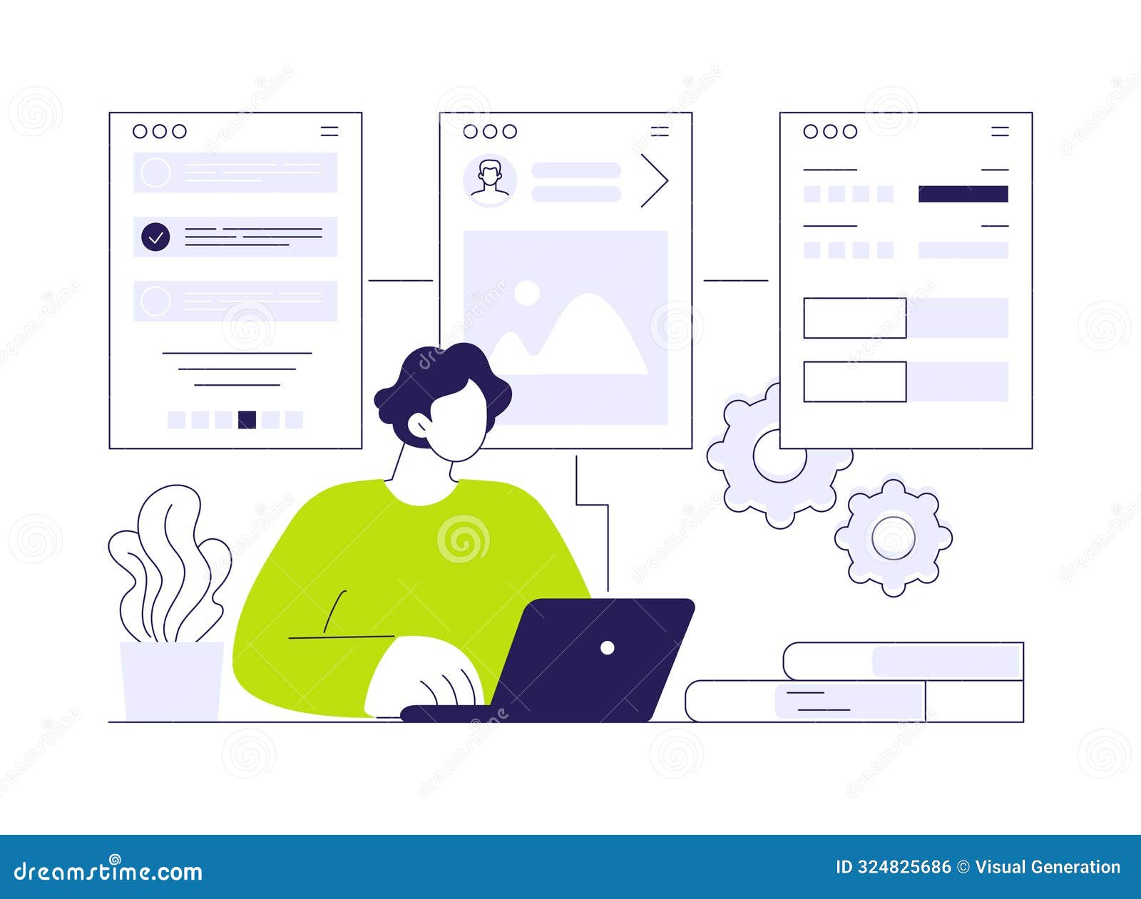 UX Wireframes Abstract Concept Vector Illustration. Stock Illustration ...