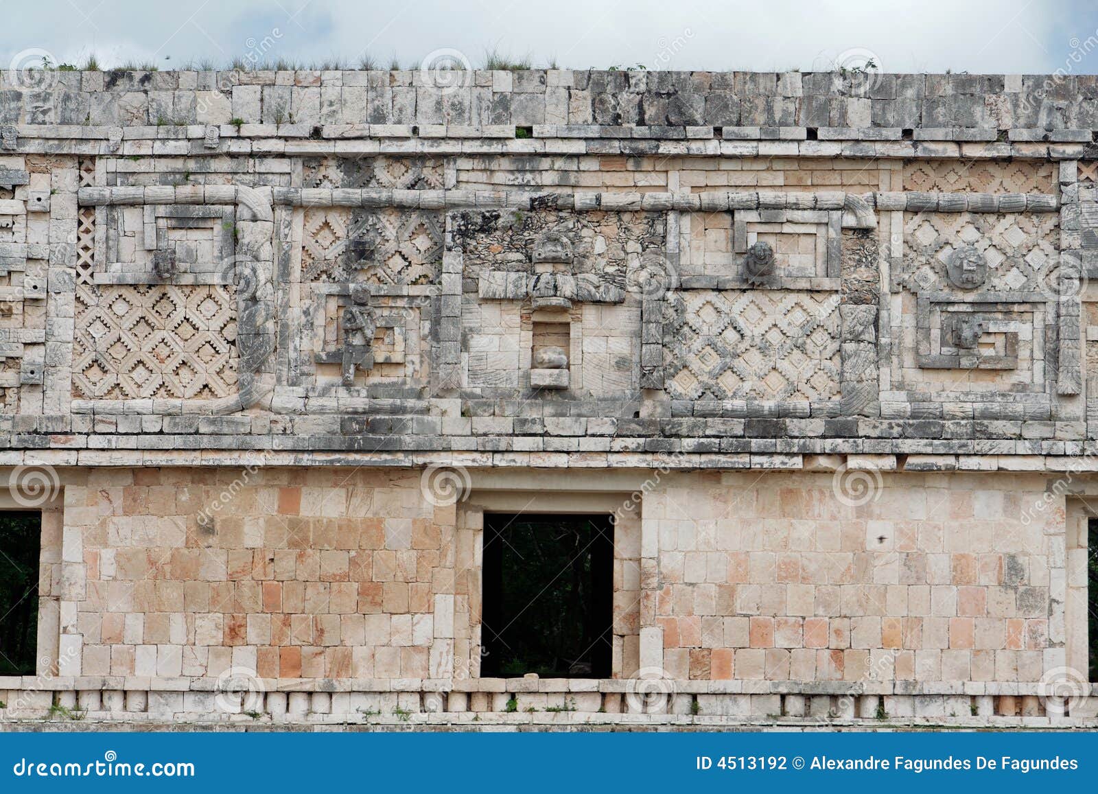 Uxmal Carved Wall Yucatan Mexico Stock Photo - Image of symbols, north ...