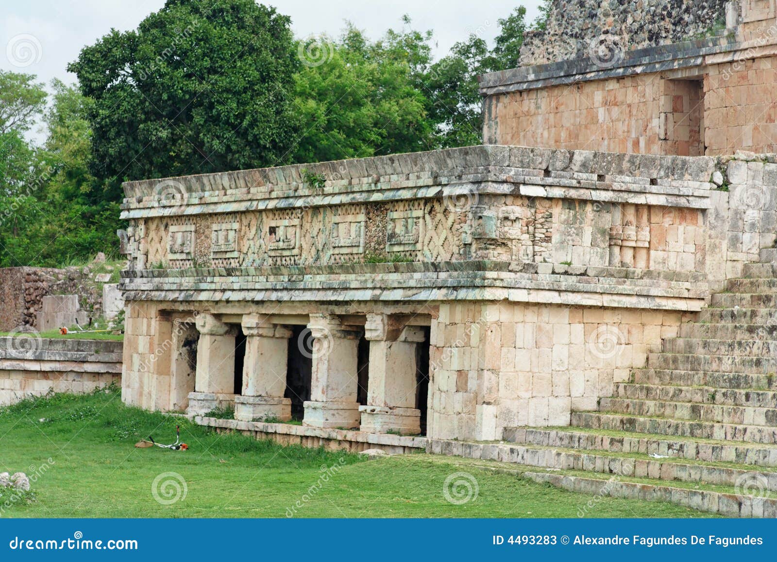 Uxmal Temple Facade Yucatan Mexico Stock Image - Image of stone, maya ...
