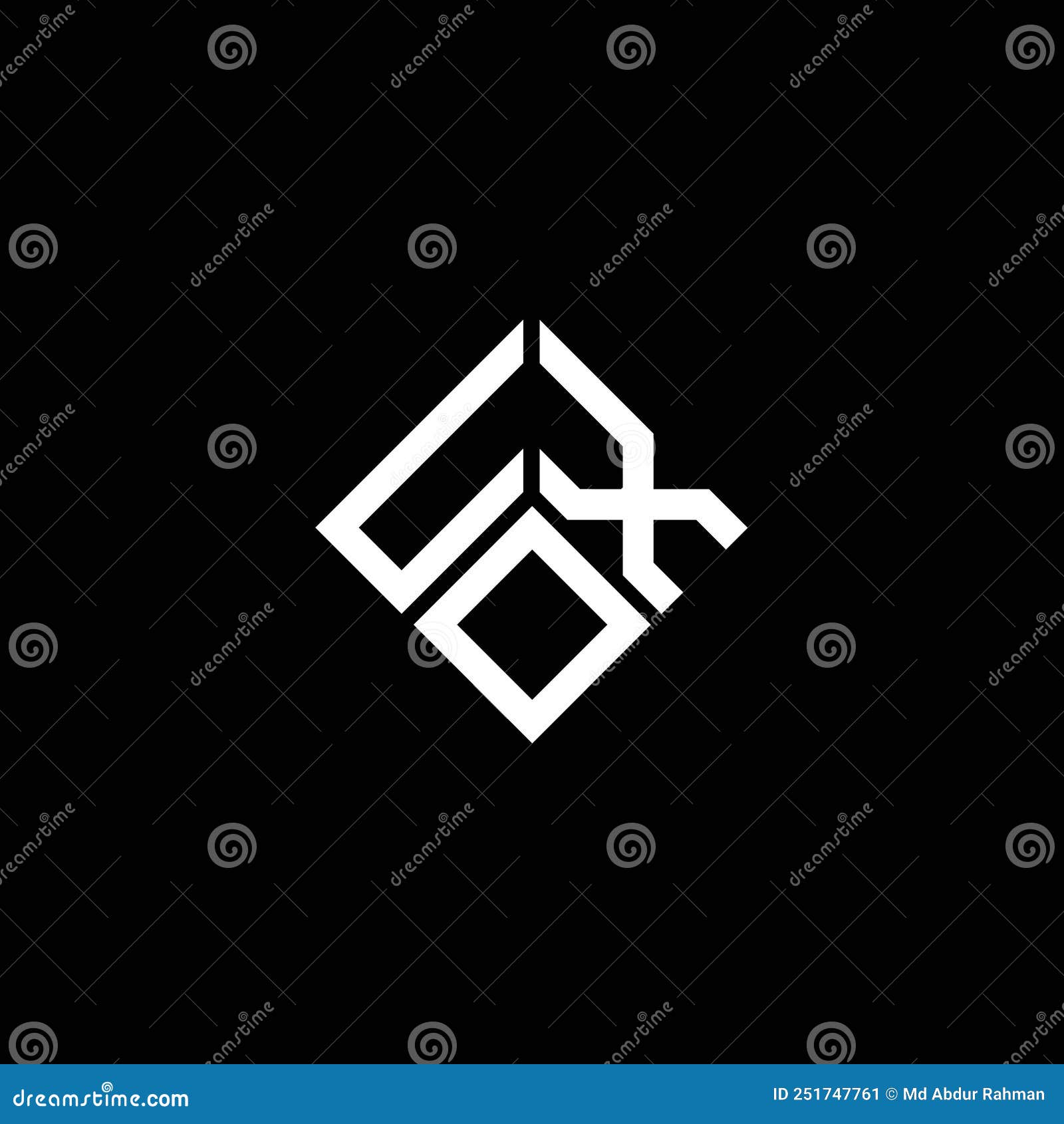 UXO Letter Logo Design on Black Background. UXO Creative Initials ...