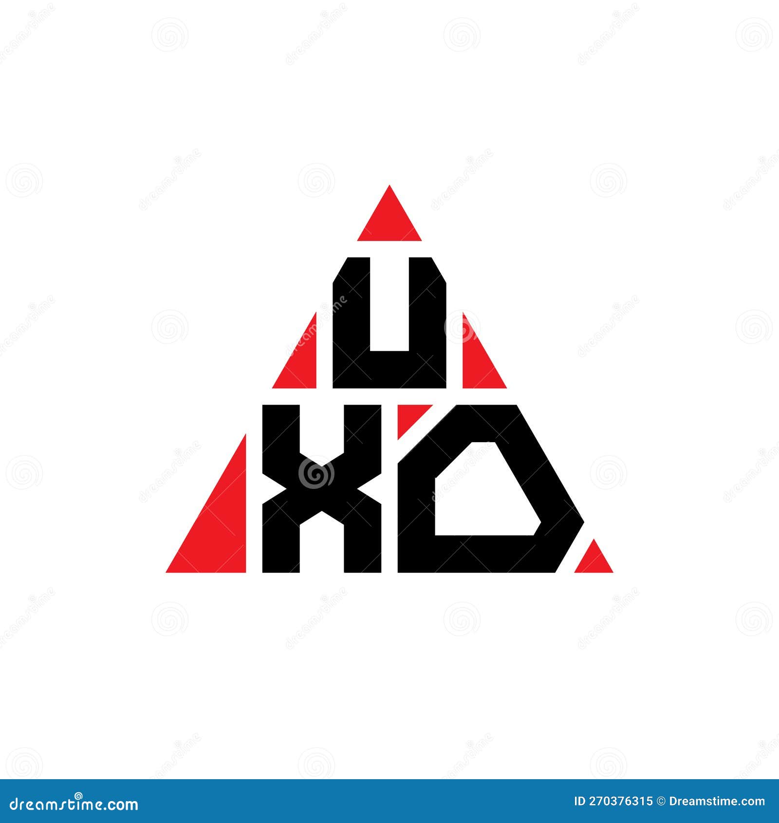 UXO Triangle Letter Logo Design with Triangle Shape. UXO Triangle Logo ...