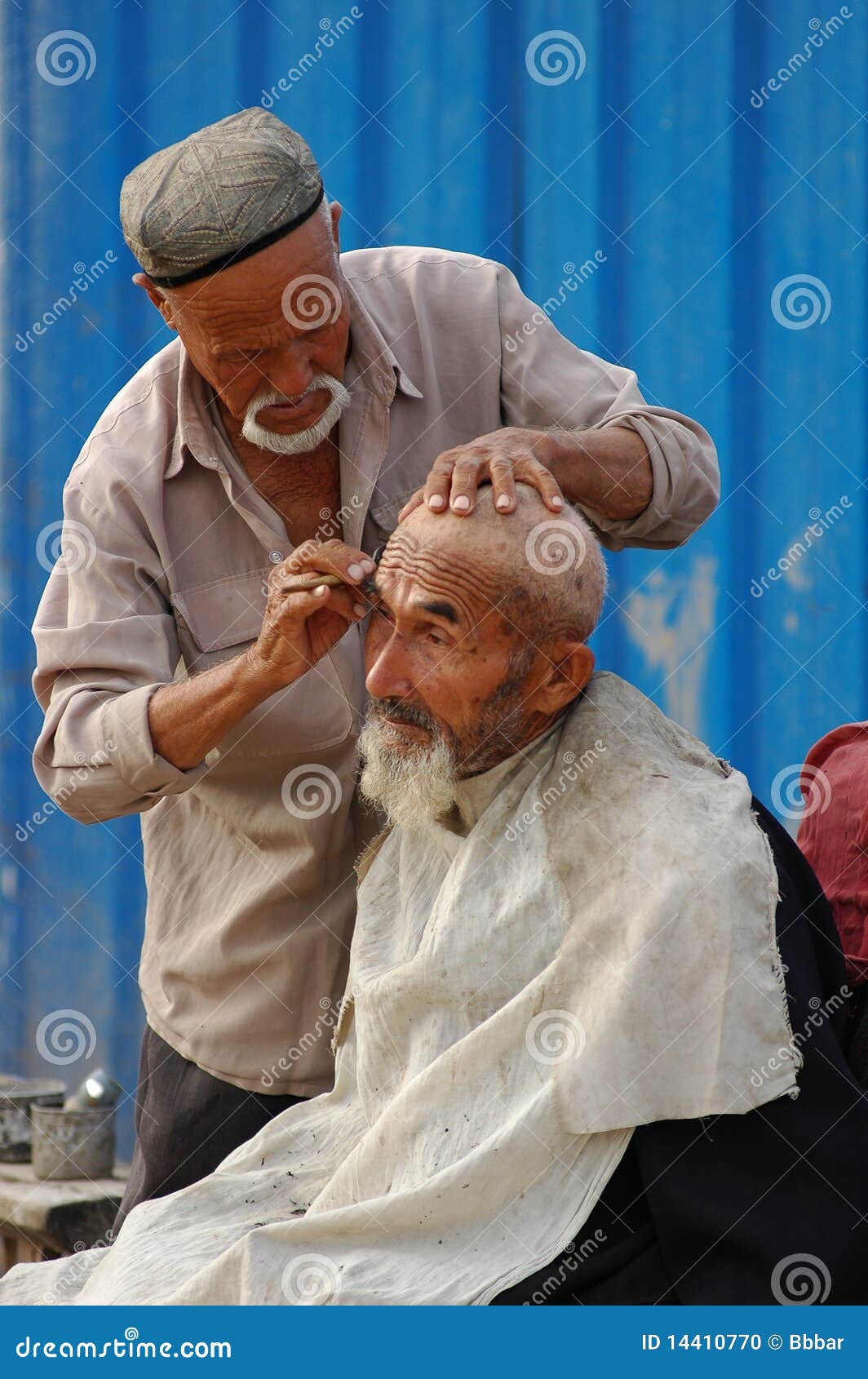 Uyghur barber editorial image. Image of barber, asia - 14410770