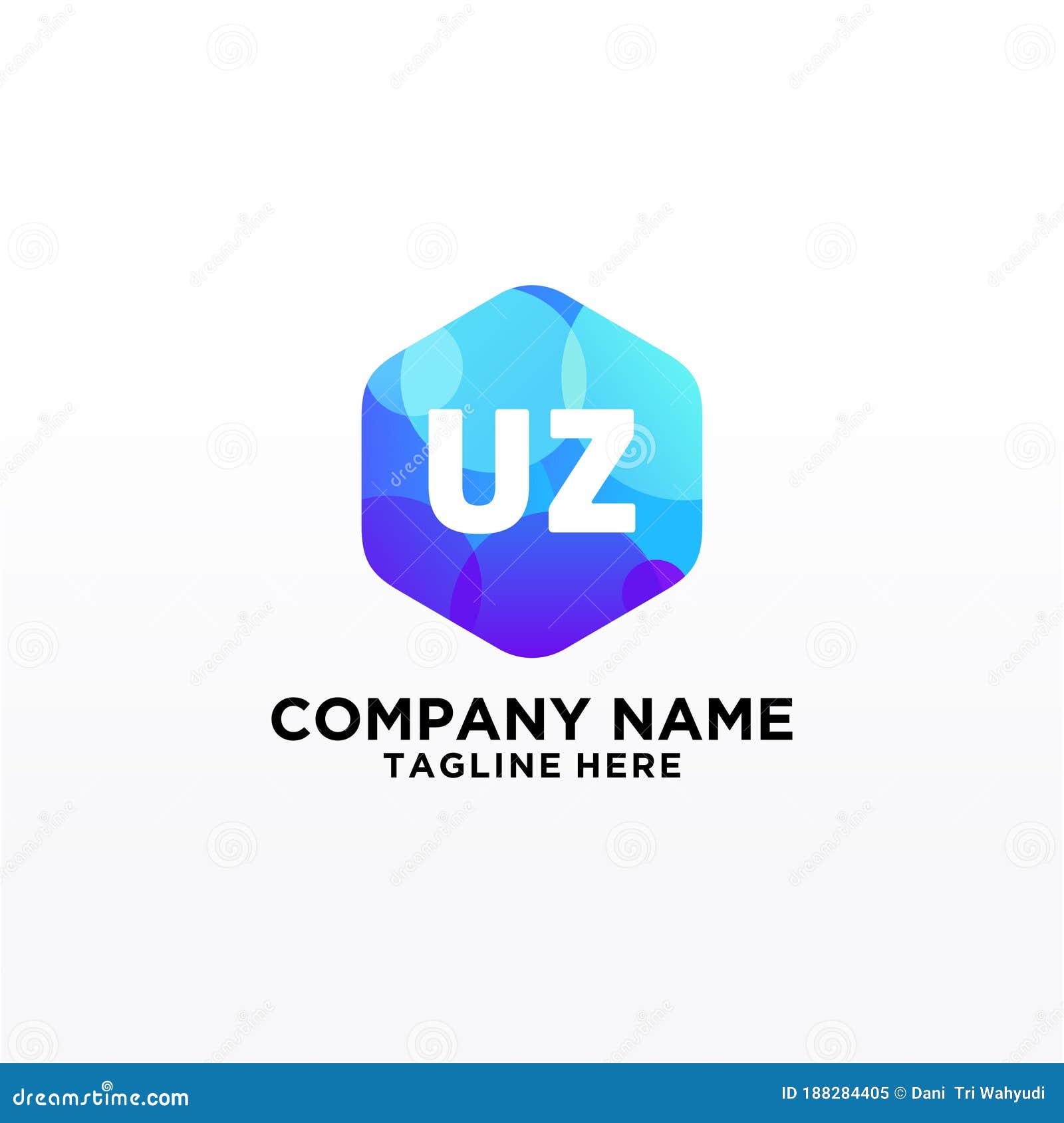 UZ Initial Logo with Colorful Circle Template Vector Stock Vector ...